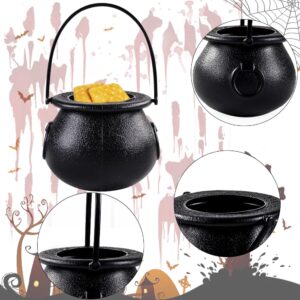 DIYDEC 12pcs Mini Black Cauldron with Handle Halloween Mini Witch Cauldron Kettles Multi-purposed Small Plastic Cauldron Halloween Pot Candy holder for Halloween & St. Patrick’s Day Party Favors Decor