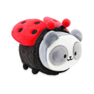 anirollz stuffed animal plush toy – 6" small spring outfitz plush doll | soft, squishy, warm, cute, comfort, safe | birthday gift pillow with panda bear in ladybug pandaroll