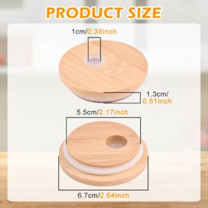 4 pcs Bamboo Lids for Glass Cups Lids for Glass Cups Silicone Lids for Cups Bamboo Lid