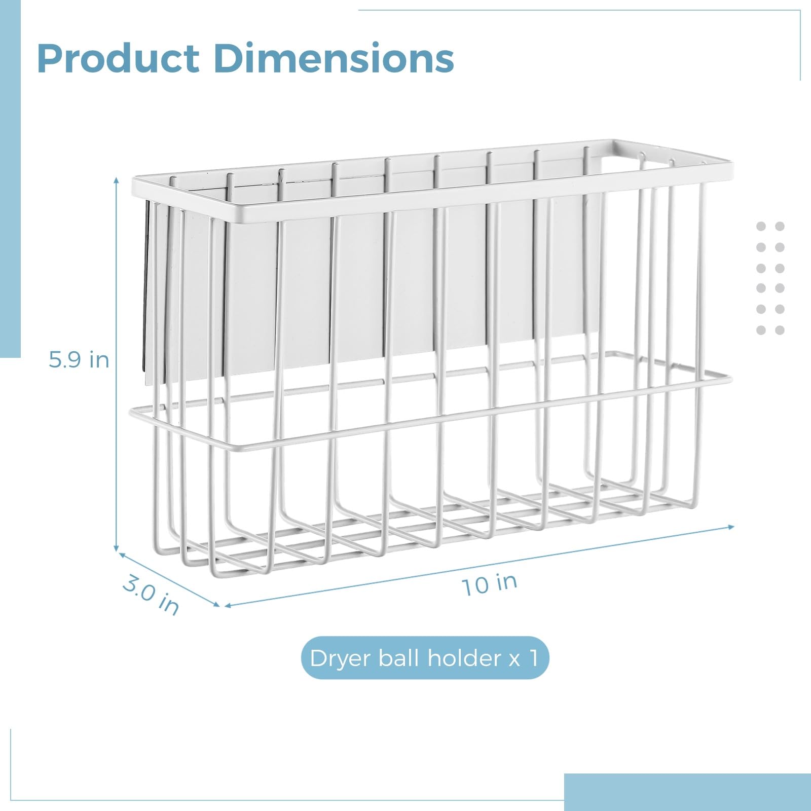 BATTIPAW Magnetic Dryer Ball Holder, Wall Mount Dryer Ball Rack for Laundry Room, Dryer Ball Shelf for Organization and Storage, Magnetic Lint Bin for Laundry Room