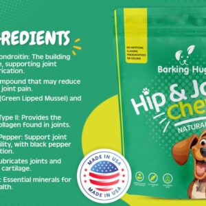 BARKING HUGS Hip and Joint Supplement for Dogs - 500 mg Glucosamine for Dogs per Soft chew - Nature-Based for Maximum Dog Joint Pain Relief - 11 Active Ingredients Support Dog Hip & Joint Care.