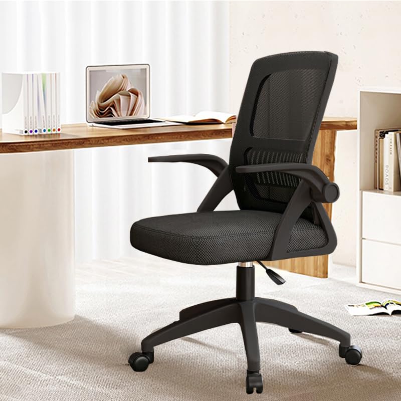 WXJHL Home Office Chair Ergonomic Desk Chair Breathable Mesh Chair High Back Desk Chair with Adjustable Height,Swivel Chair with Flip-Up Arms and Lumbar Support