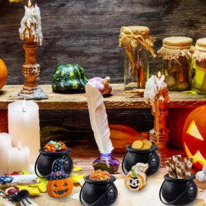 DIYDEC 12pcs Mini Black Cauldron with Handle Halloween Mini Witch Cauldron Kettles Multi-purposed Small Plastic Cauldron Halloween Pot Candy holder for Halloween & St. Patrick’s Day Party Favors Decor