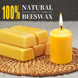 GINITIRI Natural Beeswax Votive Candles,11-12 Hours Unscented Votive Candles Bulk,6 Pack Votive Candles for Prayers,100% Pure Beeswax Candles Small Beeswax Candles for Spa Relax