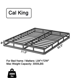 RLDVAY California-King-Box-Spring, 4 Inch California King Size Box Spring, Heavy Duty Mattress Foundation, Metal Box Spring with Fabric Cover Set, Easy Assembly, Squeak Resistant