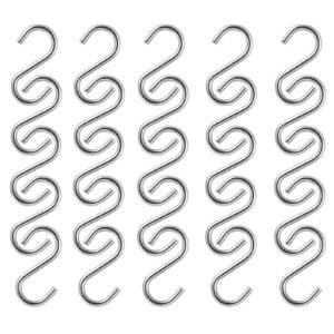 200pcs mini s hook 1 inch small stainless steel hanger ornament diy s shaped metal for jewelry s- connectors wire hardware key ring chain hanging doll house crafts pet name towel lure and assemble