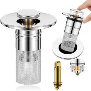 chunshangmei stainless steel floor drain filter，2024 new multifunctional floor drain filter，bathtub sink strainer，bathroom sink strainer for kitchen,bathtub,sink water pipe and floor drain (1pc)