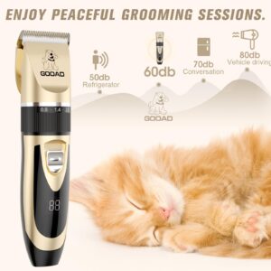 Gooad Cat Clippers for Matted Hair, Cordless Cat Hair Trimmer for Grooming, Quiet Cat Shaver for Long Hair, Cat Paw Trimmer Nail Grinder,Pet Shaver Cat Grooming Kit for Cats Small Dogs Animals