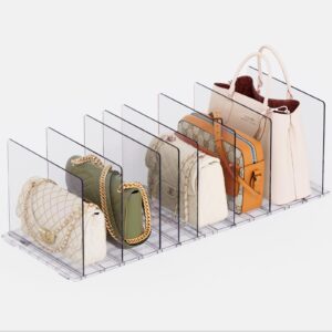 urban deco 8pcs adjustable clear shelf dividers acrylic purse organizer for closet acrylic shelf dividers purse dividers for closet suitable for bedroom, living room，kitchen and office