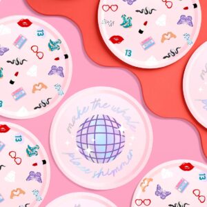 xo, Fetti Eras Party Paper Plates | 24pcs. 9" | Concert Party Tableware, Bachelorette Decorations, Birthday Dishware, Bridesmaid Supplies