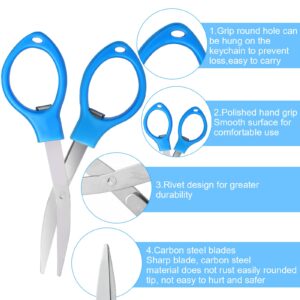 Abeillo 4Pcs Folding Scissors, Portable Mini Travel Scissors Small Safety Foldable Scissors Stainless Steel Telescopic Cutter for Crafting, Retractable Cutter for Home, Paper Cutting, School, Campin