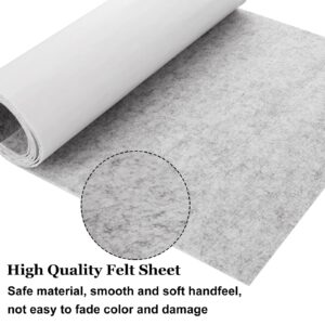 LOYORTY 2PCS 15.7" x 78.7" Gray Self Adhesive Felt Roll, Felt Fabric Adhesive Sheets, Self Adhesive Felt Sheets for Art & Crafts, DIY Picture Framing, Jewelry Box Fabric Stick