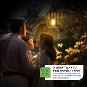 Eastiya Dusk to Dawn Outdoor LED Light Bulb, 5W Equivalent 40W, Candelabra B11 Light Bulb, 2700K Soft White, Edison LED Bulbs E12 Base, Lighting Sensor, Auto On/Off for Porch Patio Garage, 6 Pack