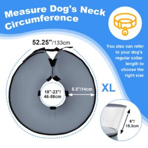 BARKLESS Dog Cone, Dog Donut Collar After Surgery, Inflatable Dog Cone with Clear Anti-Licking Shield, Alternative to Cone of Shame for Large Medium Dogs, Does Not Block Vision