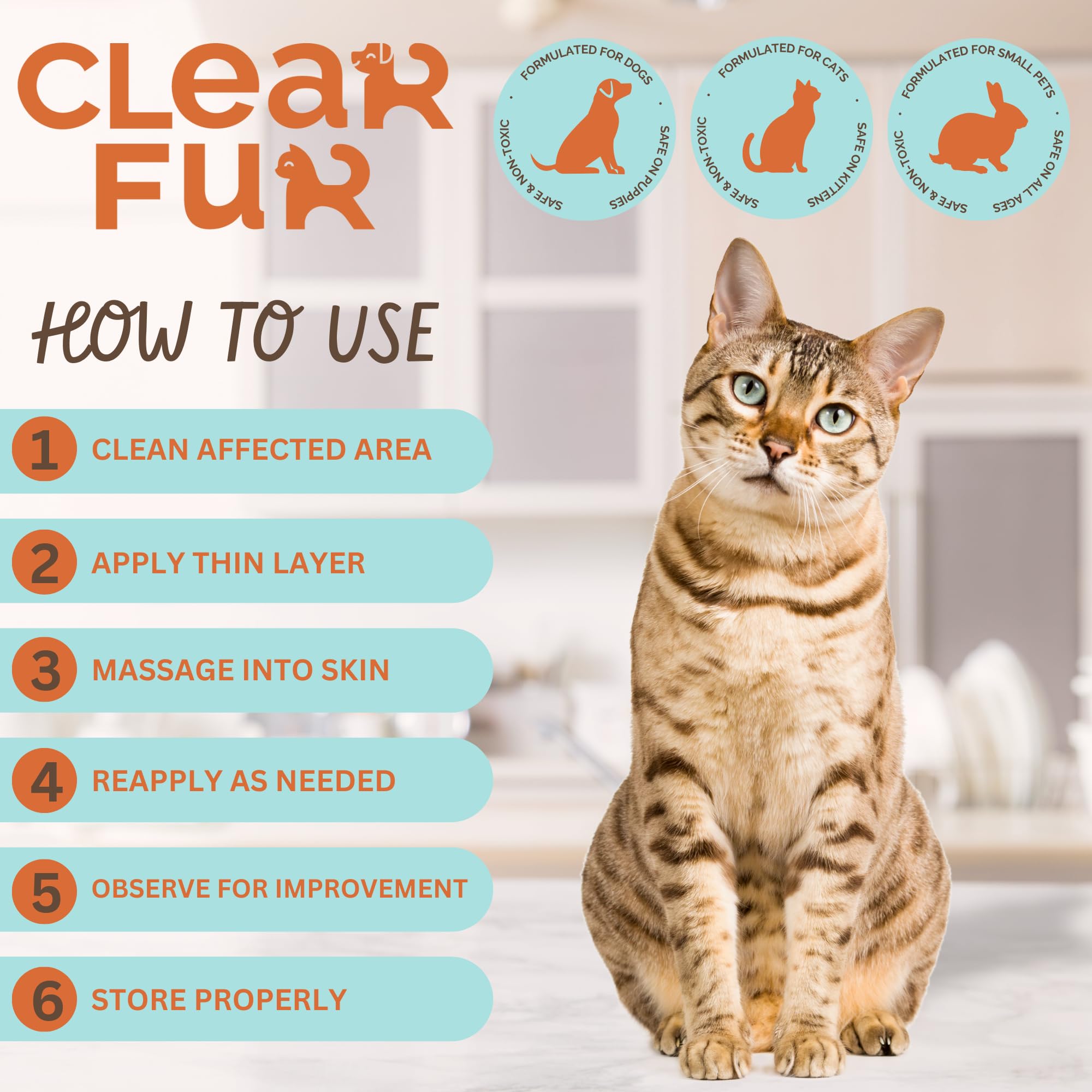 ClearFur Hot Spot Treatment for Dogs & Cats | Dog Itching Skin Relief | Colloidal Silver Cream | Anti Itch for Dogs | Fast Relief | Made in The USA | Vet Recommended | Natural & Non-Toxic | 2 oz