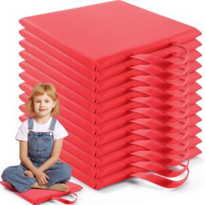 suzile 12 pcs 12'' floor cushions for classroom flexible floor seating with handles classroom carpet cushions for kids toddlers daycare preschool furniture(red,square)