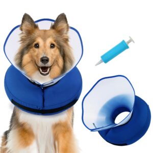 balapet inflatable dog cone collar,dog cone collar for large medium small dogs adjustable recovery cone for pets after surgery soft dog cone with enhanced anti-licking guard shield for pets(l)