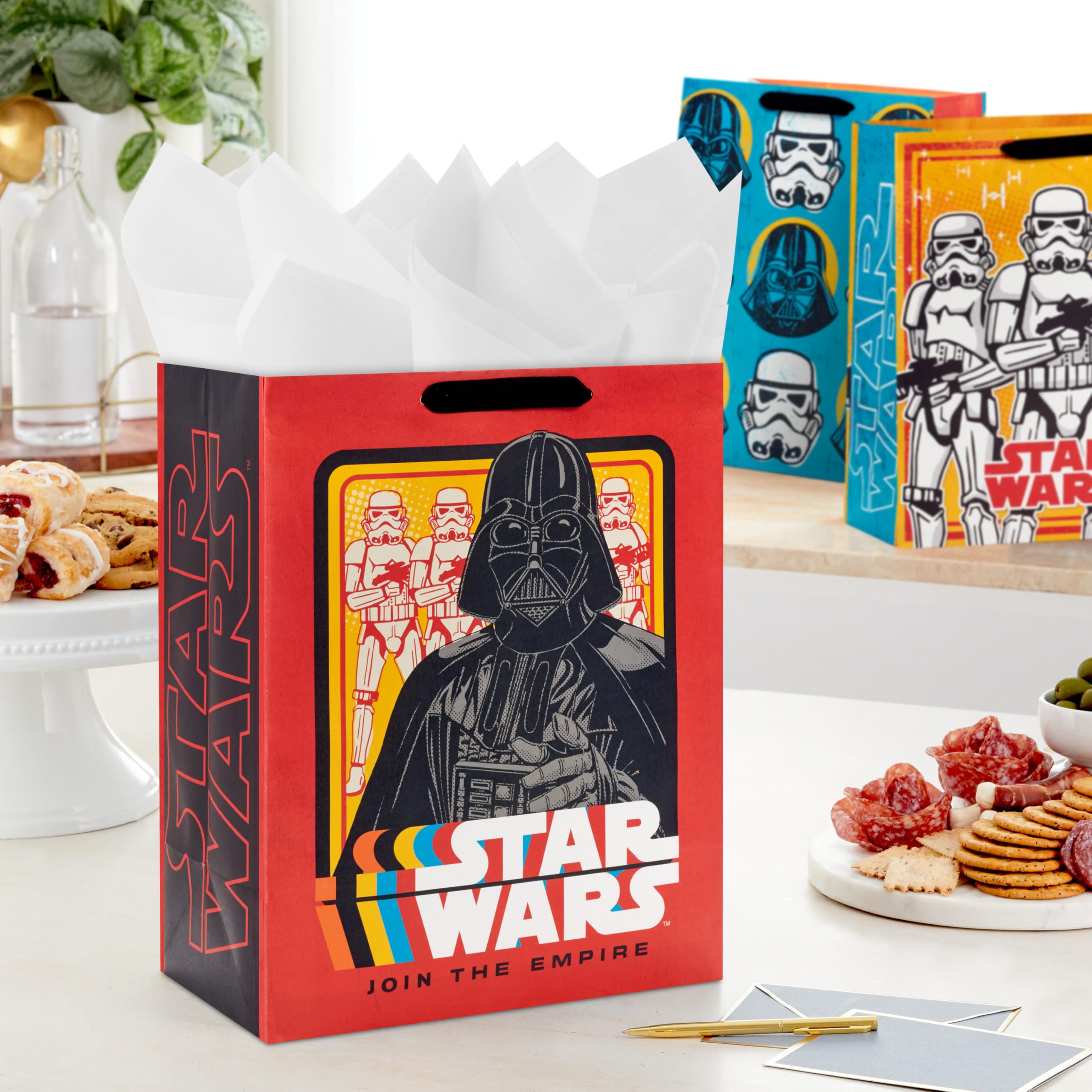 Hallmark Star Wars 13" Large Gift Bags (3 Bags: Darth Vadar and Storm Troopers) for Birthdays, Christmas, Holidays