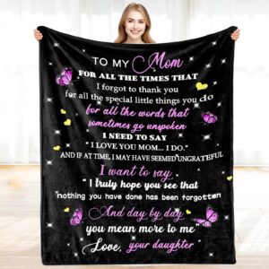 tucvhox gifts for mom, to my mom blanket from daughter, mom birthday gifts, mom ideas gifts from kids, birthday, mother's day, christmas, thanksgiving blanket gifts for mom, 50 "x60“