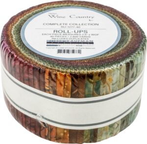 lunn studios artisan batiks wine country roll up 40 2.5-inch strips robert kaufman ru-1277-40