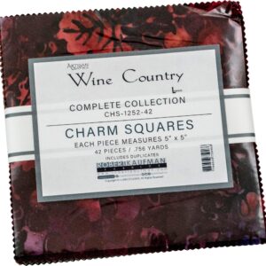 Lunn Studios Artisan Batiks Wine Country 42 5-inch Squares Charm Pack Robert Kaufman CHS-1252-42