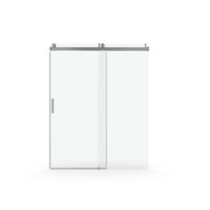 Jintop 56 to 60 in. W x 76 in. H Frameless Soft-Close Shower Door with Premium 3/8 Inch (10mm) Thick Tampered Glass,Bathtub W/Single Sliding Doors,Brushed Nickel