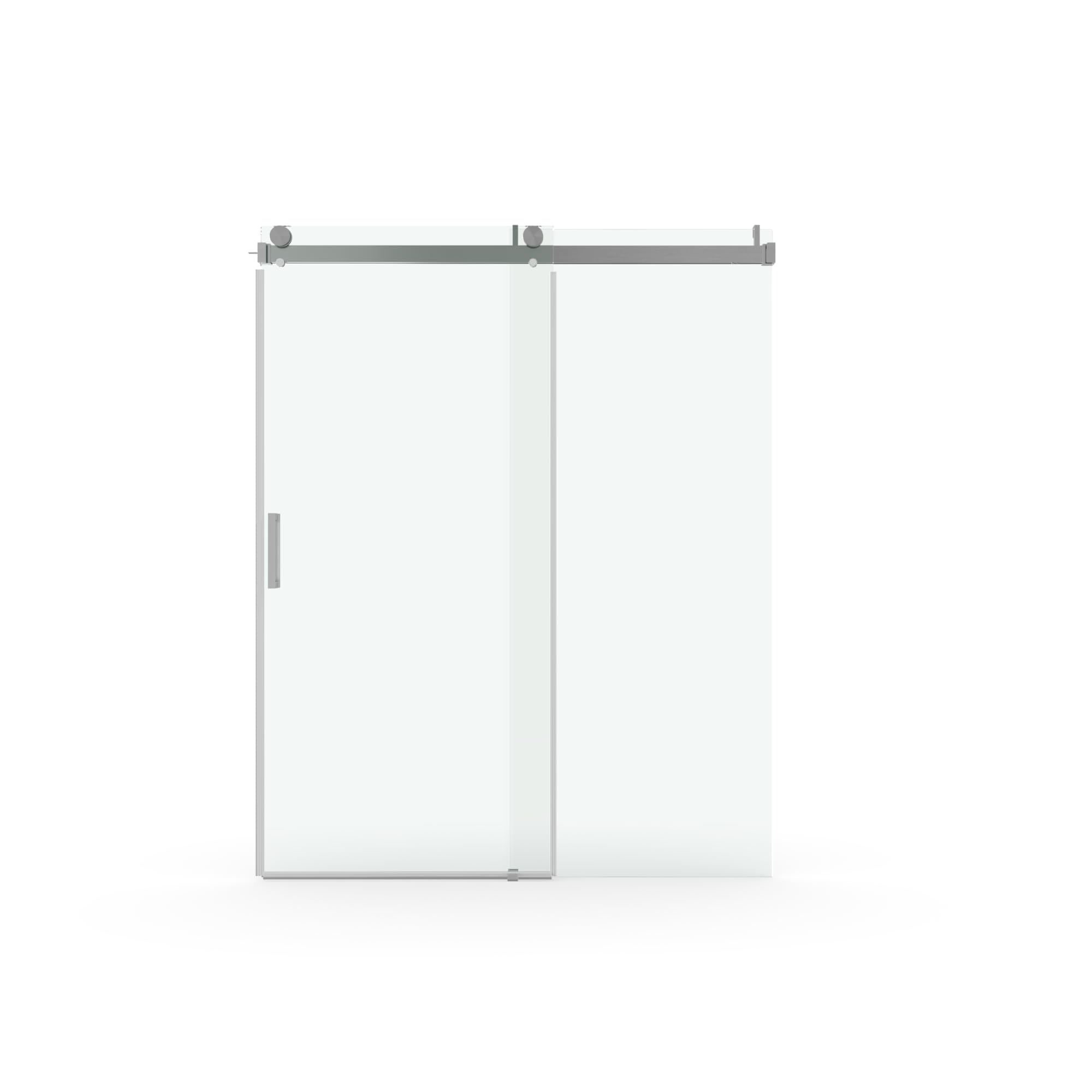 Jintop 56 to 60 in. W x 76 in. H Frameless Soft-Close Shower Door with Premium 3/8 Inch (10mm) Thick Tampered Glass,Bathtub W/Single Sliding Doors,Brushed Nickel