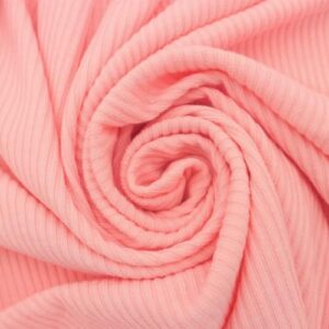 Texco Solid Color 4x2 Rib Knit Poly Rayon Spandex Fabric, Blush 2 Yards