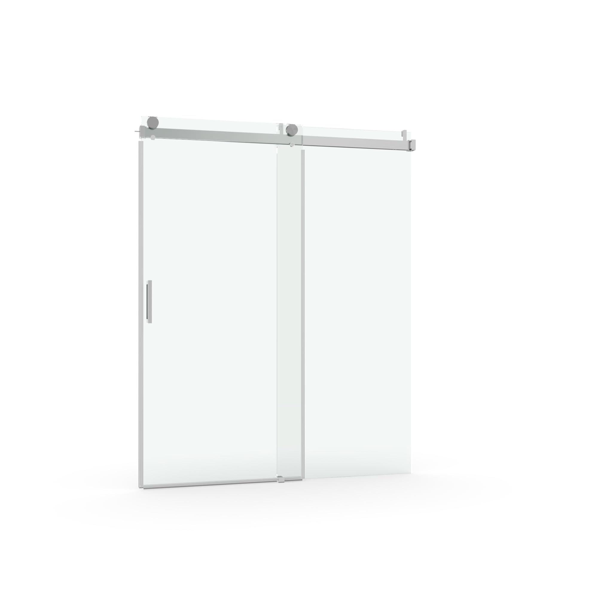 Jintop 56 to 60 in. W x 76 in. H Frameless Soft-Close Shower Door with Premium 3/8 Inch (10mm) Thick Tampered Glass,Bathtub W/Single Sliding Doors,Brushed Nickel