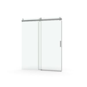 Jintop 56 to 60 in. W x 76 in. H Frameless Soft-Close Shower Door with Premium 3/8 Inch (10mm) Thick Tampered Glass,Bathtub W/Single Sliding Doors,Brushed Nickel