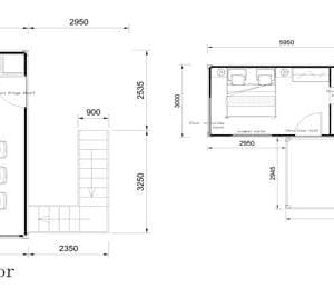 Generic Prefabricated House 2 bedrooms with Attached Bath, Dining and tv Lounge, Require Assembly., Grey, SAF 018