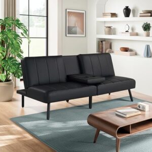 serta cortez convertible sofa, black