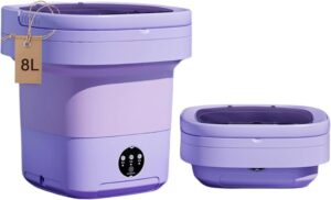 portable washing machine, upgraded foldable mini washer, deep cleaning of underwear, baby clothes and sock, best for apartments, dormitories, hotel,travel (purple)