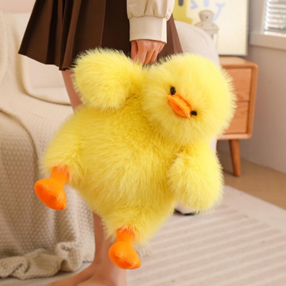 OUKEYI 15.7in/40cm Plush Duck Stuffed Animal Soft Toys,Cute Fried Duck Doll, Little Duck Pillow Plush Toy,Gifts for Friends and Children Christmas (Yellow)