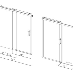 Jintop 56 to 60 in. W x 76 in. H Frameless Soft-Close Shower Door with Premium 3/8 Inch (10mm) Thick Tampered Glass,Bathtub W/Single Sliding Doors,Brushed Nickel