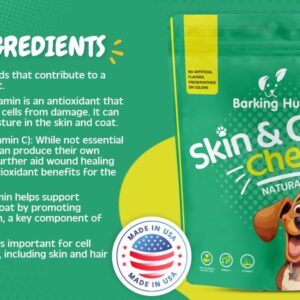 BARKING HUGS Skin & Coat Chews - Omega 3 Fish Oil for Dogs - Natural & Healthy Dog Itch Relief - with Dog Allergy Support - 75 Chews