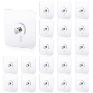 nogeqi 20 pcs self adhesive wall hooks no drill hooks for hanging, no-trace sticker frame hangers without nails for mount wall shelf, heavy duty adhesive wall hooks for kitchen, bathroom