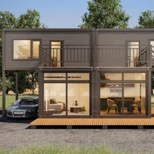 Generic Prefabricated House 2 bedrooms with Attached Bath, Dining and tv Lounge, Require Assembly., Grey, SAF 018