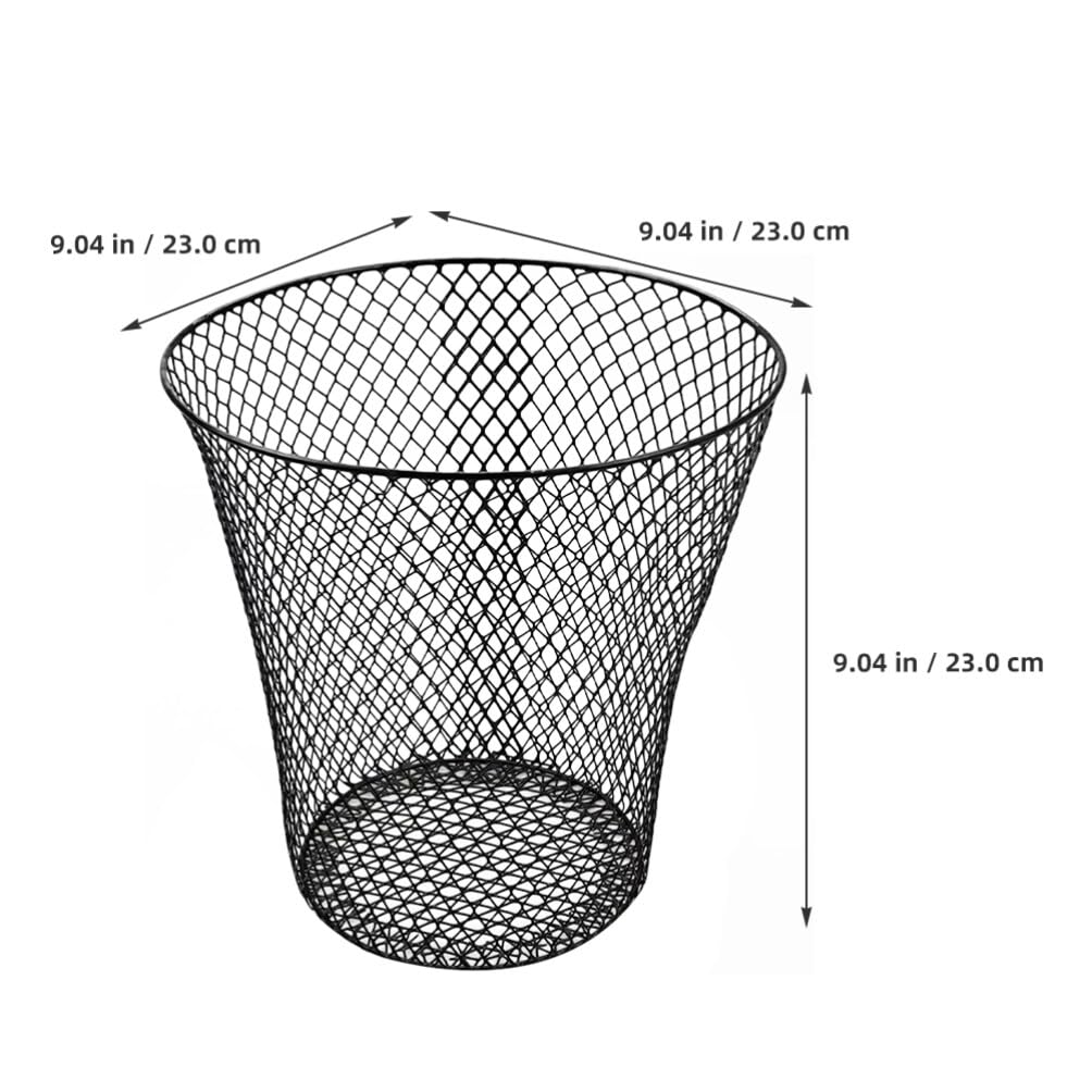 Cabilock Black Mesh Trash Cans Open Top Metal Wire Wastebasket Recycling Garbage Container Lightweight Trash Bin Garbage Can for Home Office Hotel Dorm Room Living Bedroom