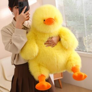 OUKEYI 15.7in/40cm Plush Duck Stuffed Animal Soft Toys,Cute Fried Duck Doll, Little Duck Pillow Plush Toy,Gifts for Friends and Children Christmas (Yellow)