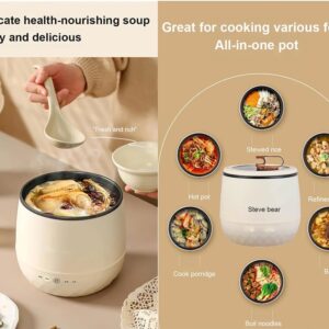 Smart Mini Rice Cooker, 2024 Upgrade Multifunctional Electric Mimi Cooker 6 in 1 Non-Stick Clay Wok With Lid Mini Hot Pot Electric Mini Rice Cooker All-in-One Portable Mini Rice Cooker