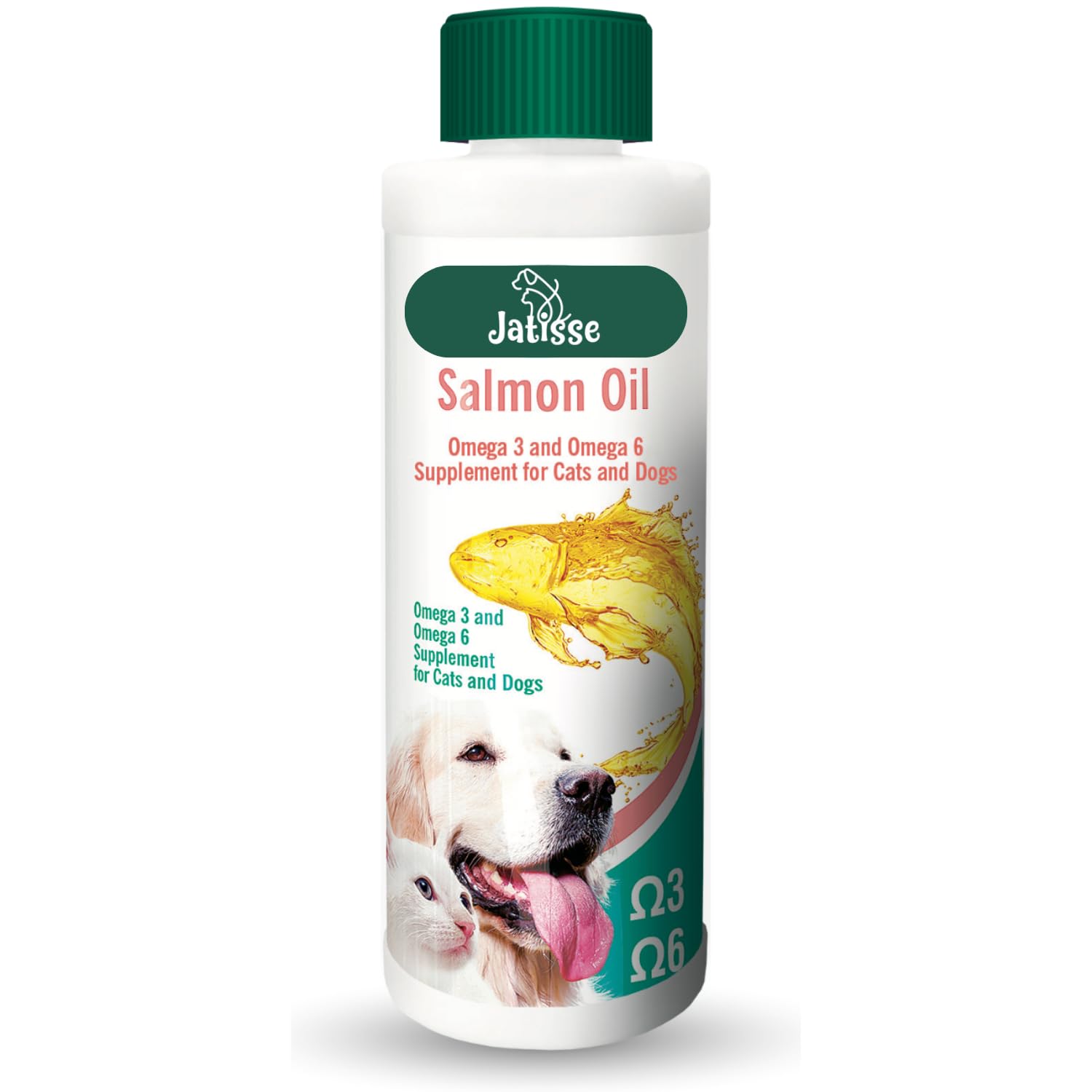 Jatisse Alaskan Salmon Oil for Dogs & Cats 8.45 fl.oz. - Healthy Skin and Coat Support with Omega-3 and Omega-6 Fatty Acids for Pets, Supports Joint & Bone Health, Natural Allergy Defense