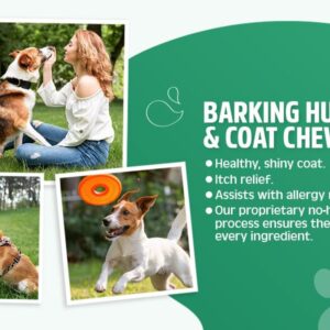 BARKING HUGS Skin & Coat Chews - Omega 3 Fish Oil for Dogs - Natural & Healthy Dog Itch Relief - with Dog Allergy Support - 75 Chews