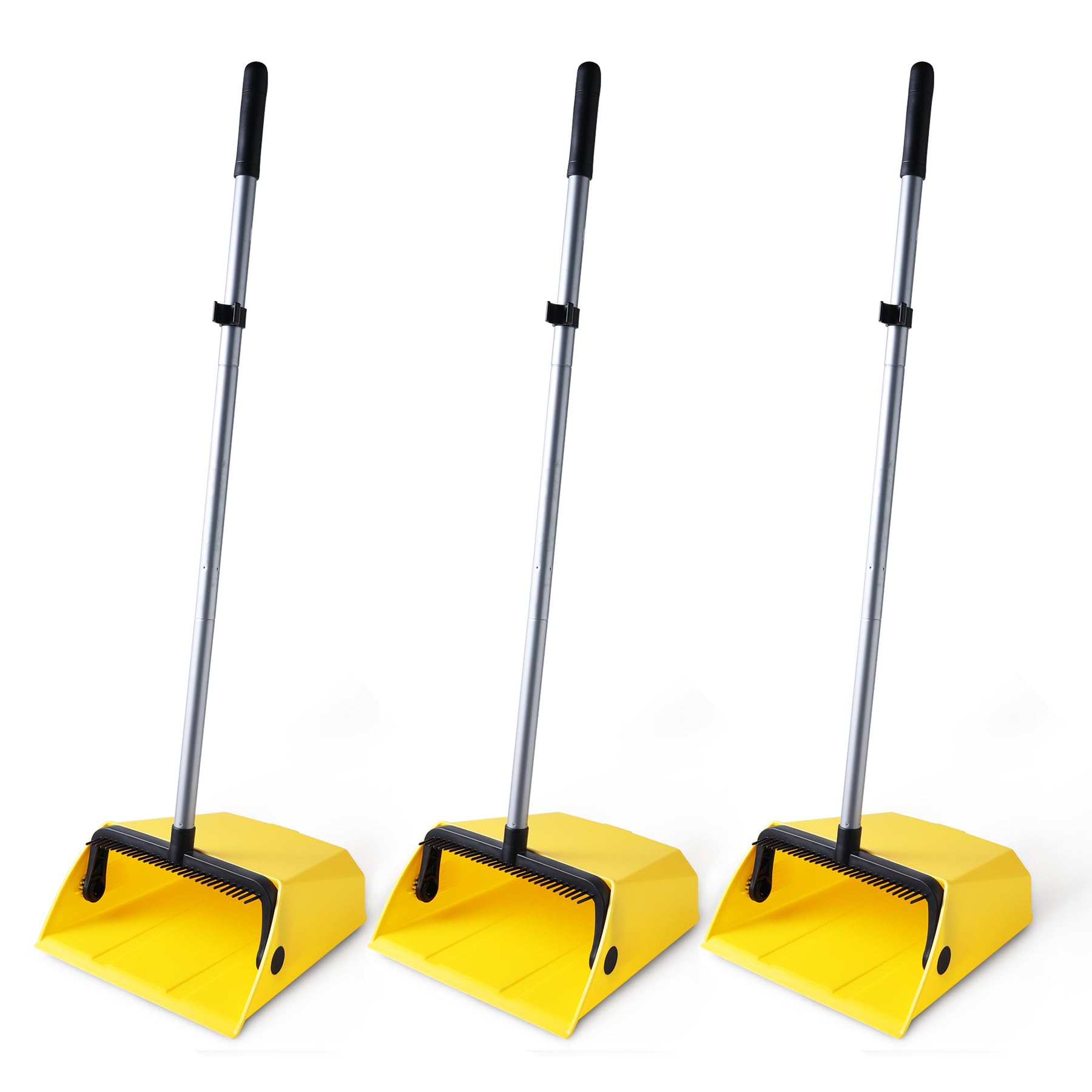 Yocada Commercial Dustpan with Comb Outdoor Indoor for Courtyard Garage Lobby Mall Market Floor Home Kitchen Room Office Pet Hair Rubbish 3PCS