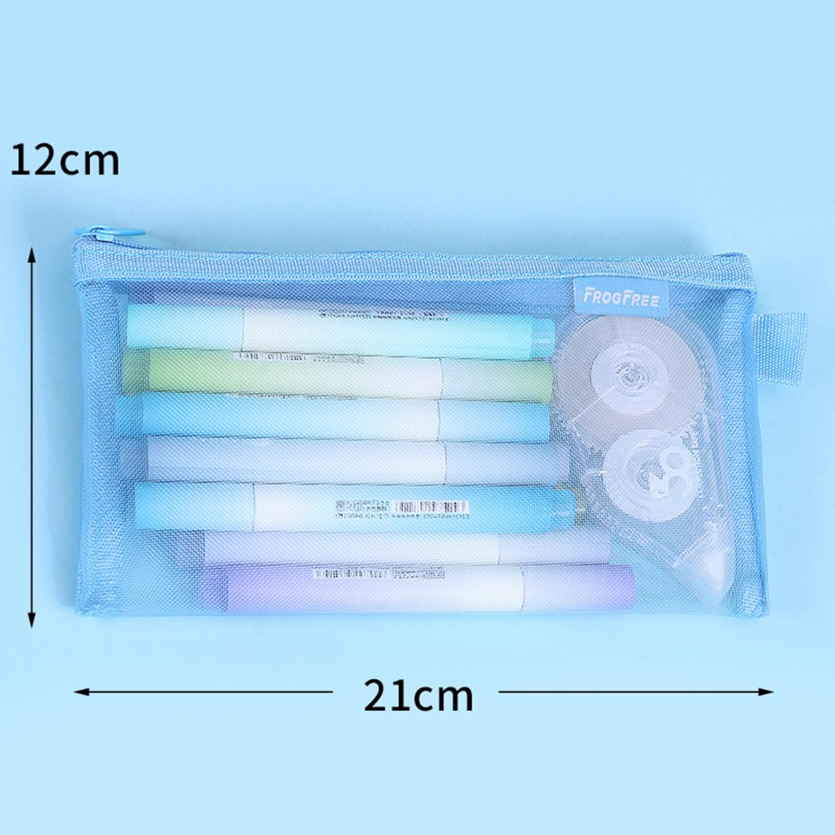 JANEMO 2 Pack Clear Pencil Pouch, Clear Pencil Case, Pencil Bags, Clear Pouch, Clear Makeup Pouc, Clear Make Up Bag, Portable Office Stationery Storage Pouch, White