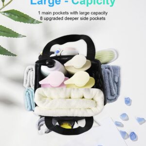 Shower Caddy,2 Pcs Mesh Shower Caddy Portable for College Dorm with 8-Pockets Large Capacity,Shower Bag for Bathroom Hanging Quick Dry,Essentials for Beach Gym Swim Camp Travel,2 Handles 1 Hook