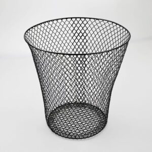 Cabilock Black Mesh Trash Cans Open Top Metal Wire Wastebasket Recycling Garbage Container Lightweight Trash Bin Garbage Can for Home Office Hotel Dorm Room Living Bedroom