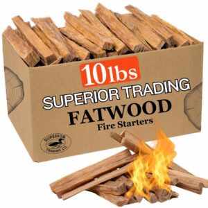 fatwood fire starter sticks 10 lb - all natural & organic for fire pit, pizza oven, solo stove - easy start kindling for wood stoves & camping. start a fire with just 2 sticks