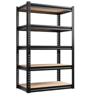 reibii storage shelves 5 tier garage shelving load 1520lbs garage storage shelves, shelving units and storage adjustable heavy duty shelving utility rack shelf for pantry 59.8" h x 27.6" w x 11.8" d