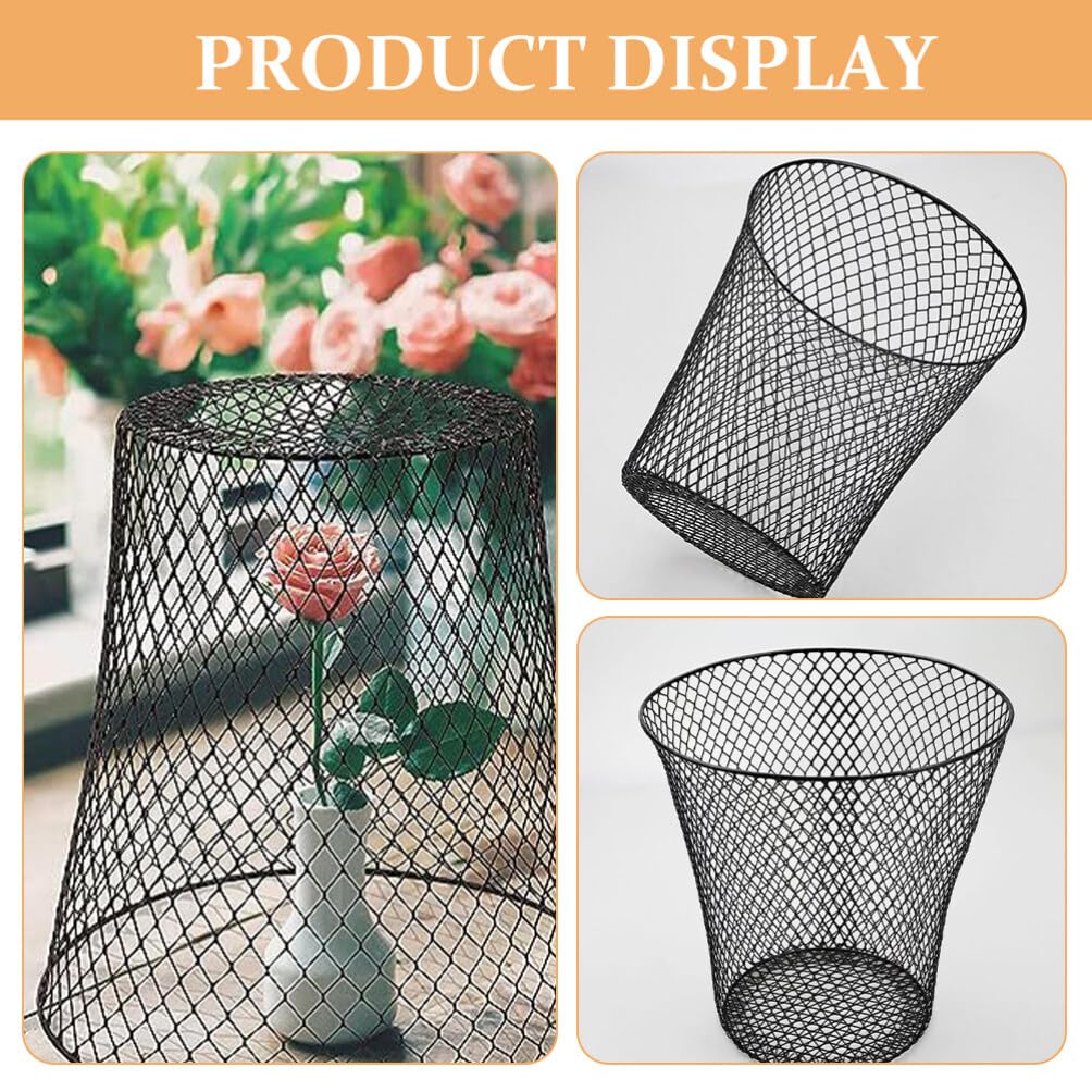 Cabilock Black Mesh Trash Cans Open Top Metal Wire Wastebasket Recycling Garbage Container Lightweight Trash Bin Garbage Can for Home Office Hotel Dorm Room Living Bedroom